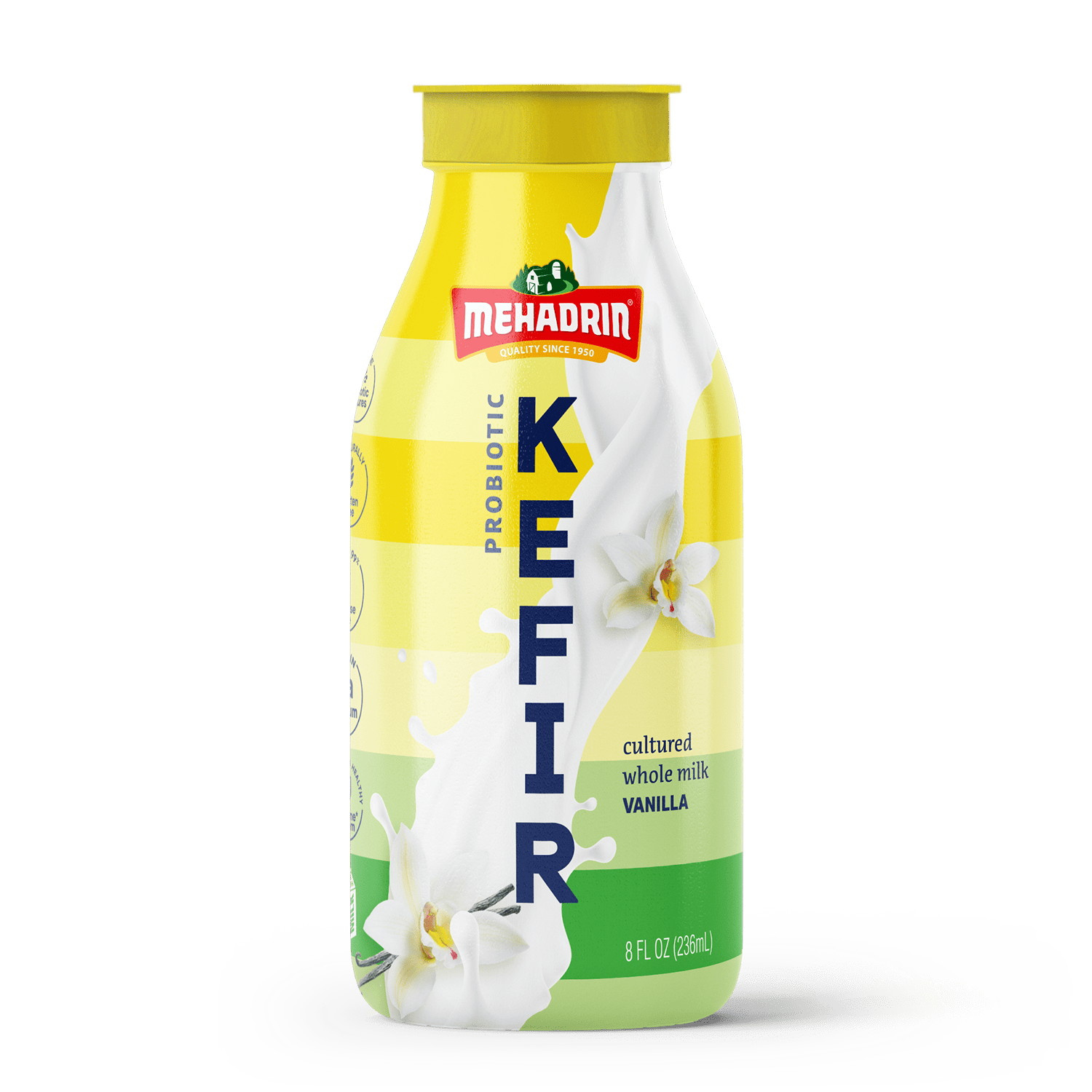 Kefir Vanilla Drink, 8 Oz. - Mehadrin Dairy